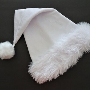 White Santa Hat, Adult Size Santa Hat, Christmas Celebration Party Hat ...