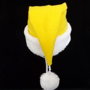 Yellow Fleece Santa Hat, Novelty Christmas Fleece Santa Hat, Holiday ...