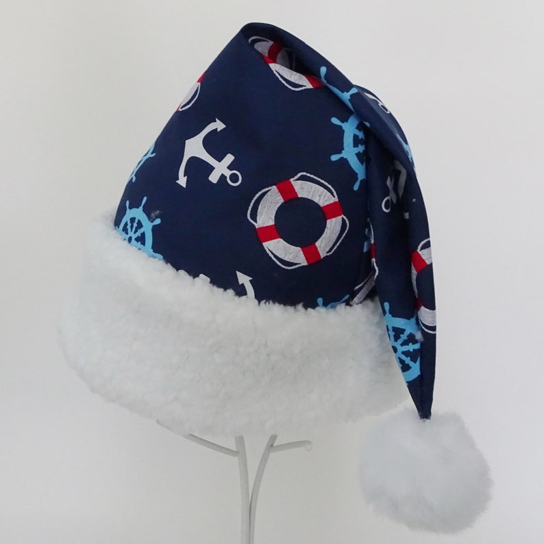 Nautical Santa Hat Sea Captain Santa Santa Christmas Hat | Etsy