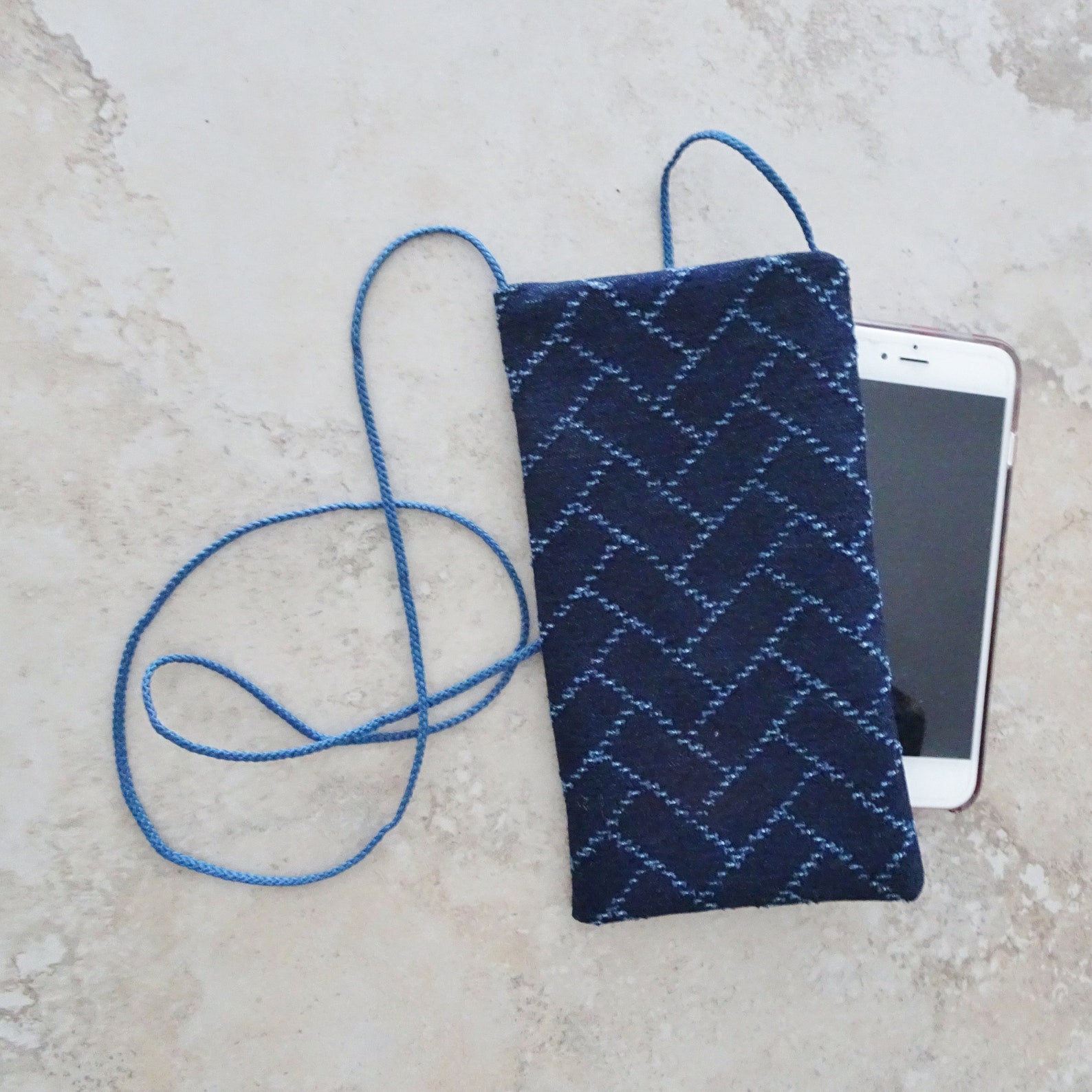 Cell Phone Pouch Blue Denim Strapped Bag Carry Essential - Etsy