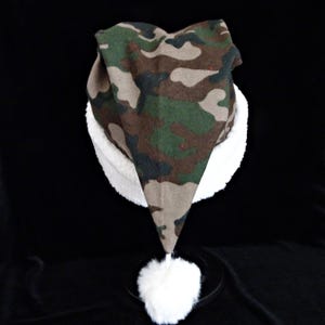 Military Camo Santa Hat: Flannel With Sherpa Brim - Etsy