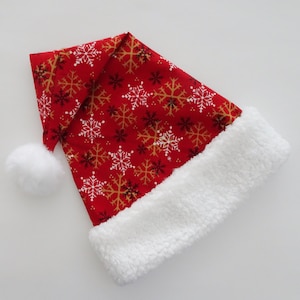 Red Snowflake Santa Hat, Snowflake Christmas Celebration Hat, Novelty ...