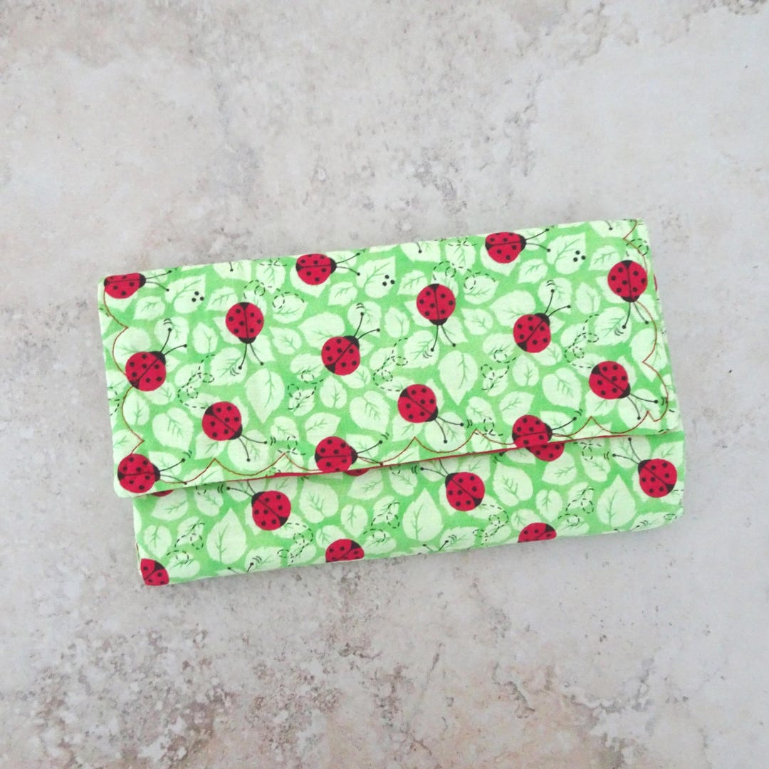 Ladybug Print Coupon Organizer: Fabric Receipt Wallet With Dividers - Etsy