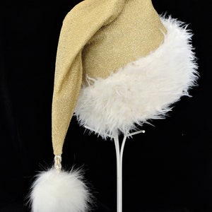 Gold Metallic Mesh Santa Hat, Novelty Santa Claus Hat, Christmas Party ...