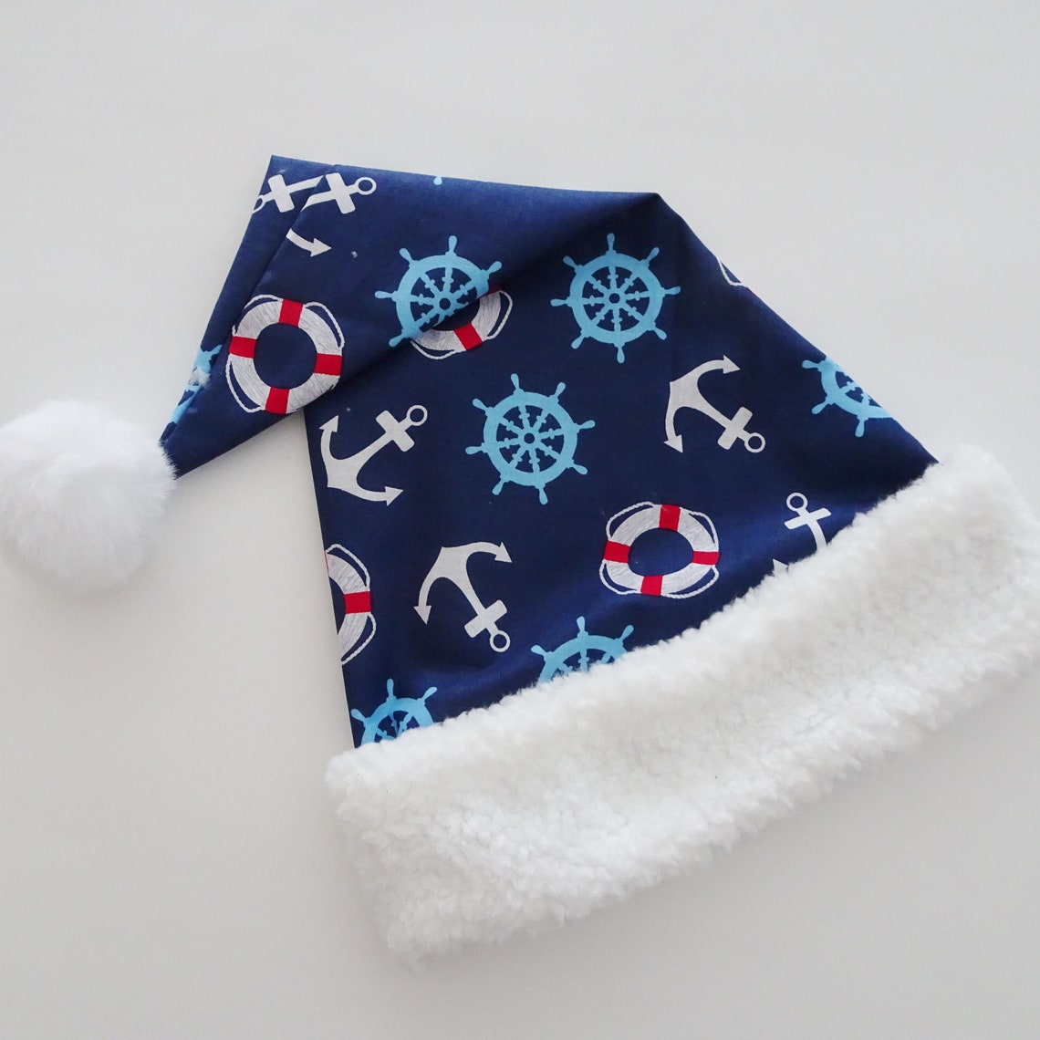 Nautical Santa Hat Sea Captain Santa Santa Christmas Hat | Etsy