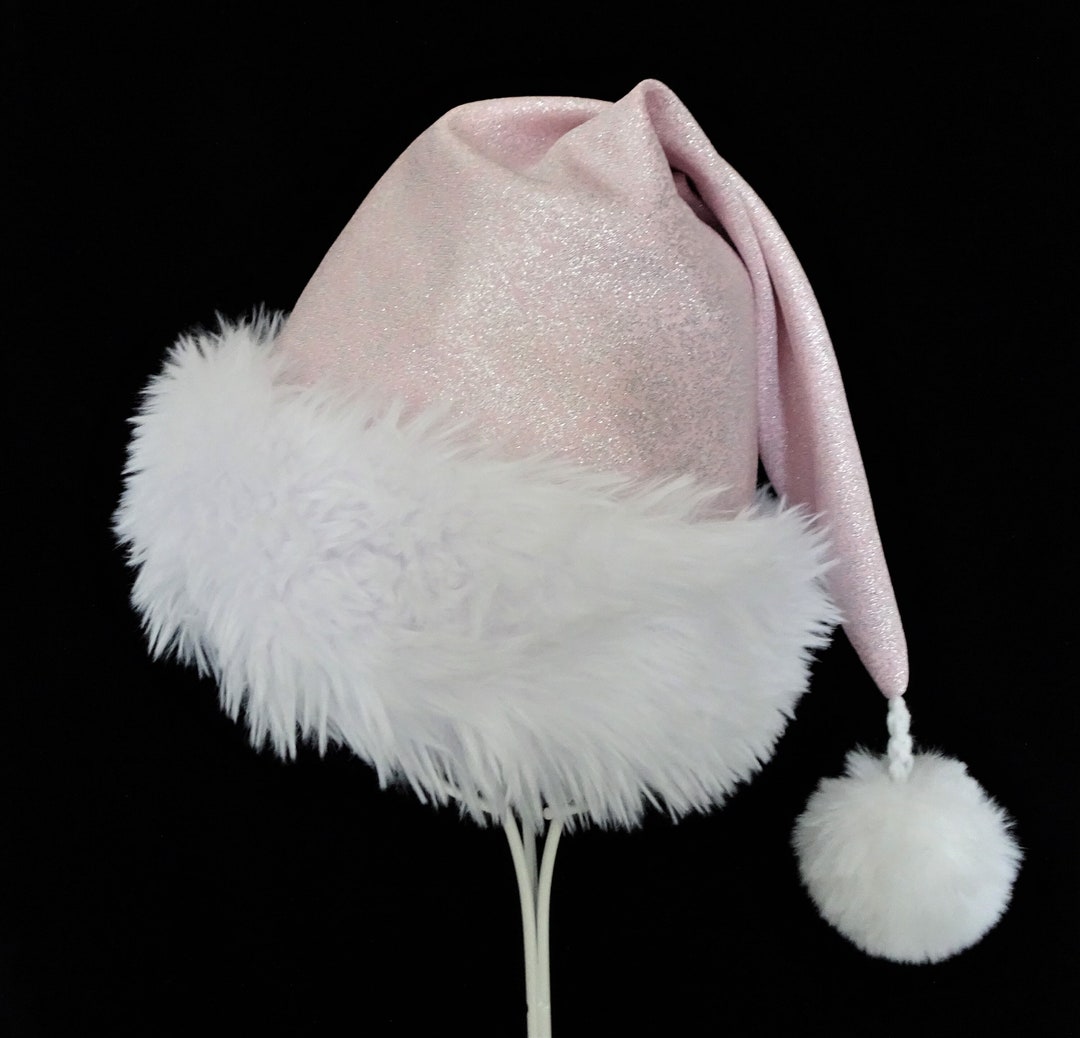 Pink and Silver Santa Hat, Adult Size Santa Hat, Christmas Celebration ...