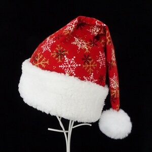 Red Snowflake Santa Hat, Snowflake Christmas Celebration Hat, Novelty ...