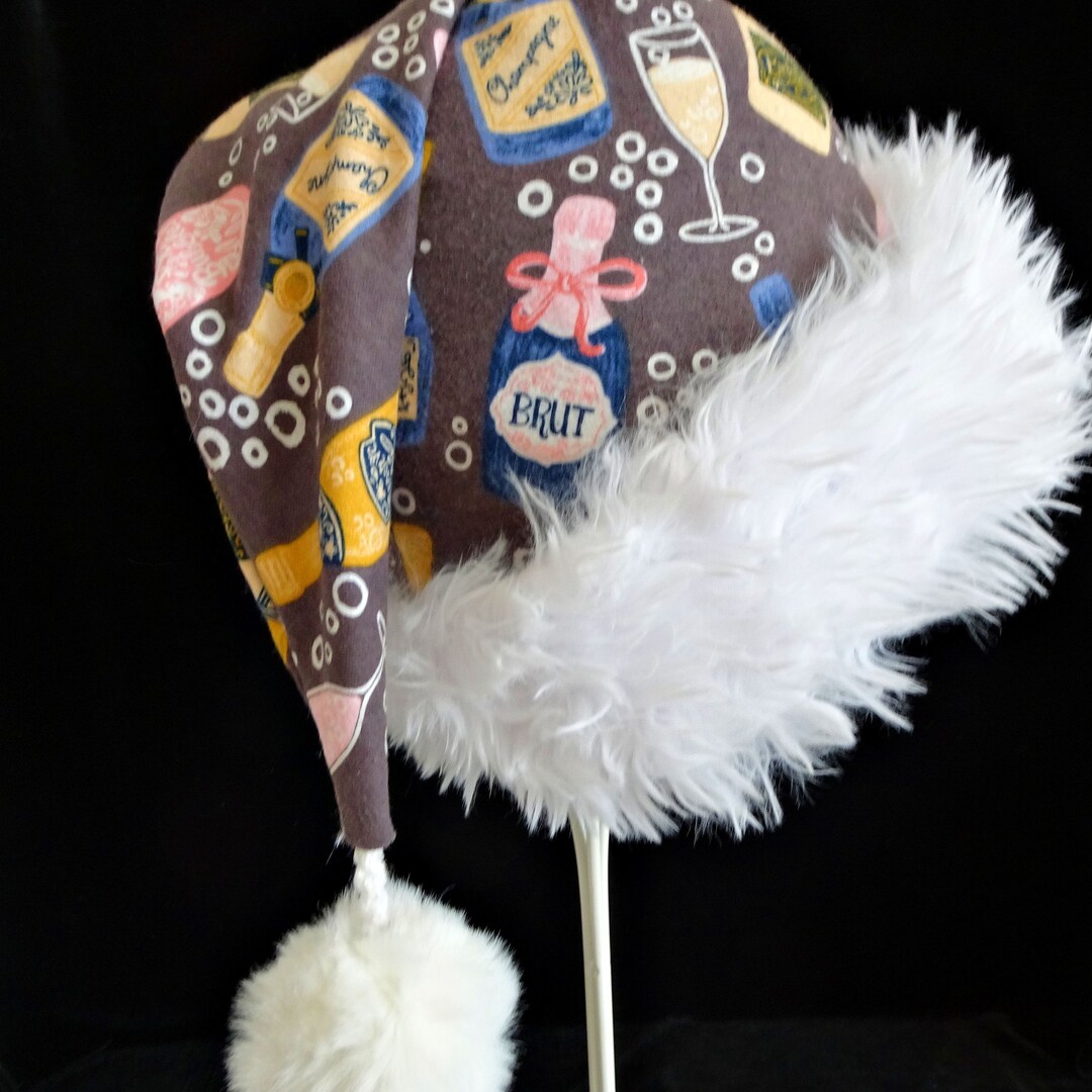 Cheers Champagne Bubbly Santa Hat NEW! Adult Santa Costume Hat ...
