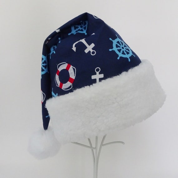 Nautical Santa Hat Sea Captain Santa Santa Christmas Hat | Etsy