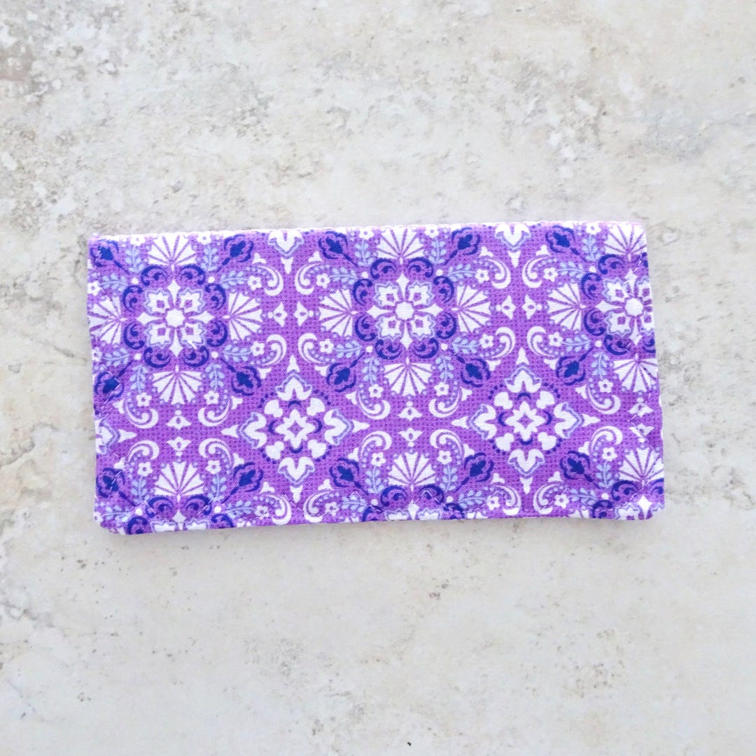 Purple Fabric Checkbook Cover: Check Wallet Organizer - Etsy