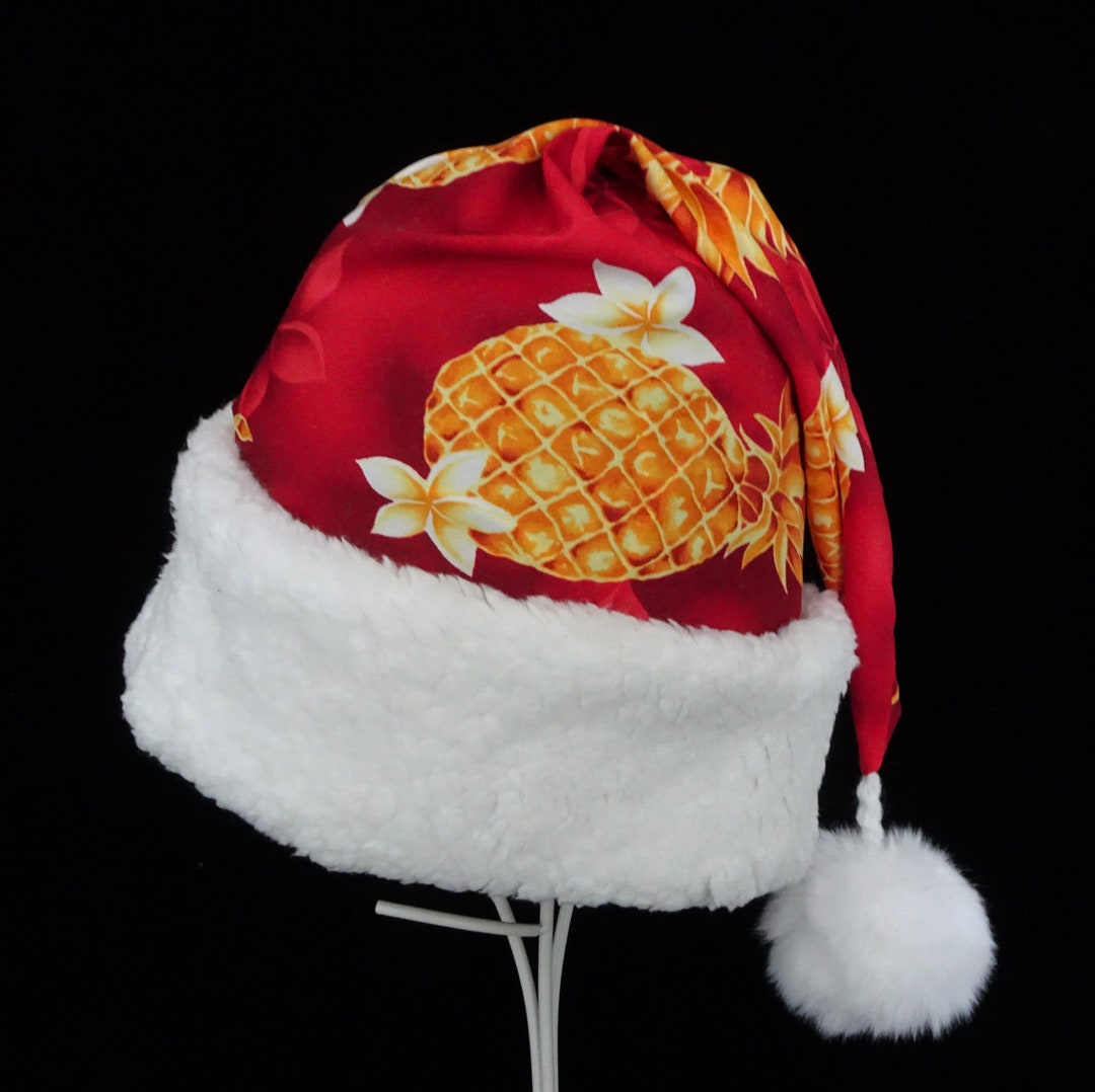 Christmas Pineapple Santa Hat, NEW Tropical Santa Holiday Hat, Hawaiian ...
