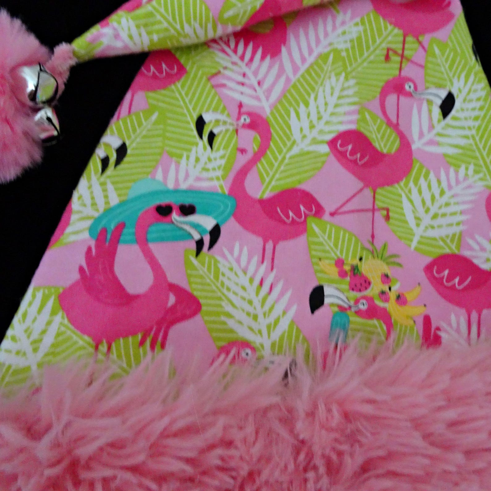 Pink Flamingo Santa Hat, Tropical Christmas, Faux Fur Brim - Etsy