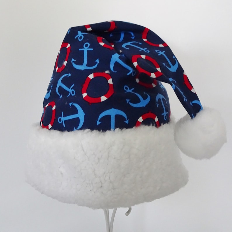 Nautical Santa Hat Sea Captain Santa Santa Christmas Hat | Etsy