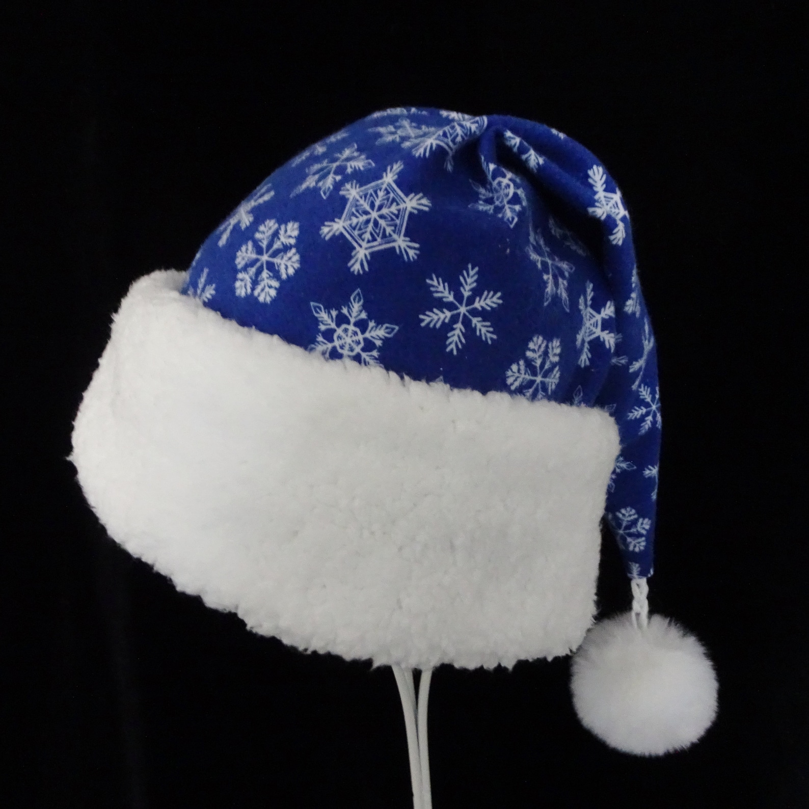 Blue and White Snowflake Santa Hat Christmas Holiday Hat - Etsy