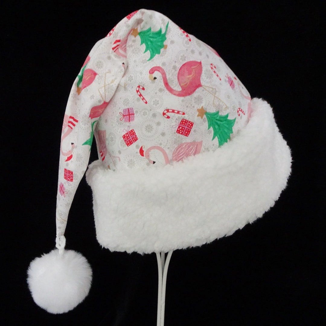 Flamingo Santa Hat, Tropical Christmas Flamingos With Santa Hats, Adult ...