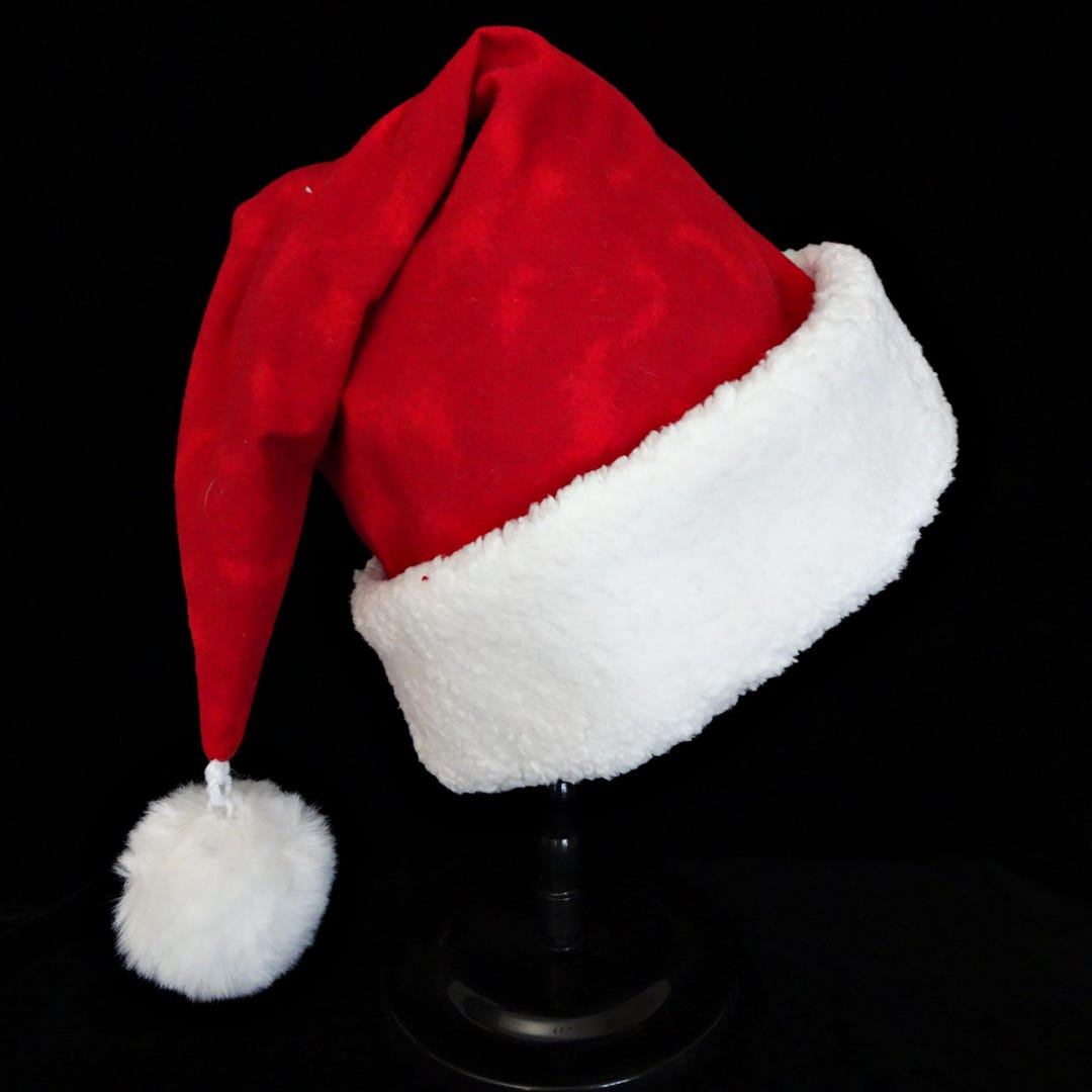 Red Tie Dye Flannel Santa Hat, Christmas Party Hat, Gift for Santa ...