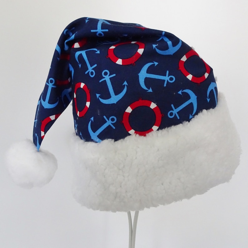 Nautical Santa Hat Sea Captain Santa Santa Christmas Hat | Etsy