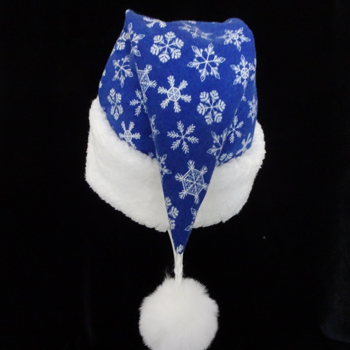 Blue and White Snowflake Santa Hat Christmas Holiday Hat - Etsy