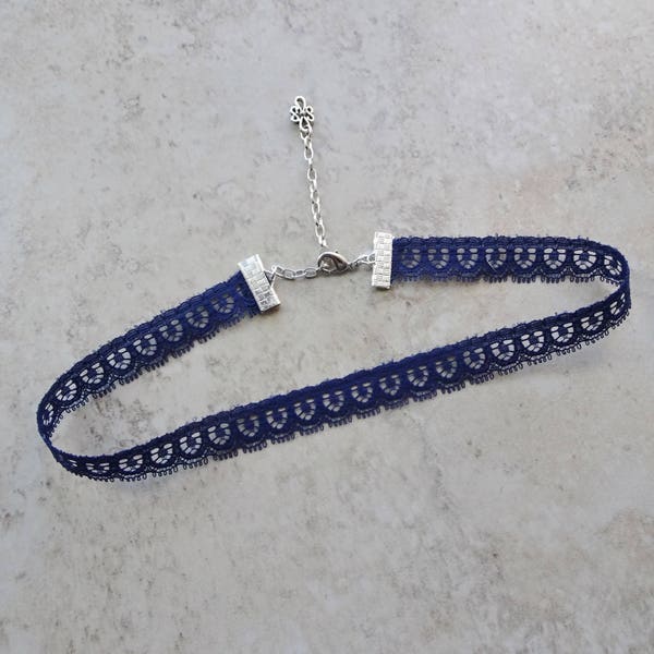 Navy Blue Lace - Etsy