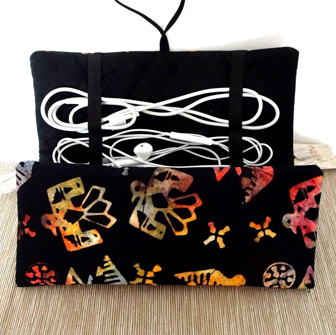 Thunderbird Fabric Cable Organizer: Batik Cord Storage Travel Case - Etsy