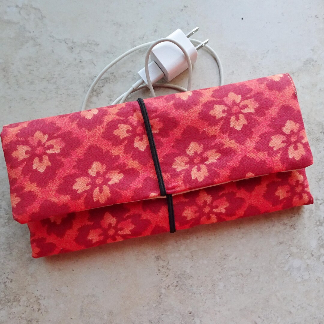 Cord Travel Organizer Case, Cord Holder, Orange Fabric Cord Organizer ...