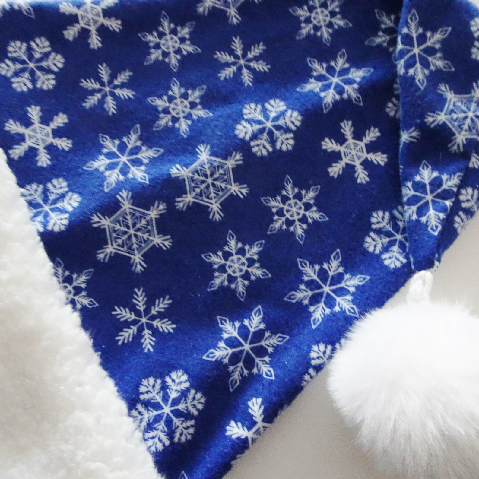 Blue and White Snowflake Santa Hat Christmas Holiday Hat - Etsy