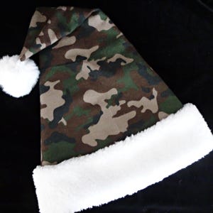 Military Camo Santa Hat: Flannel With Sherpa Brim - Etsy