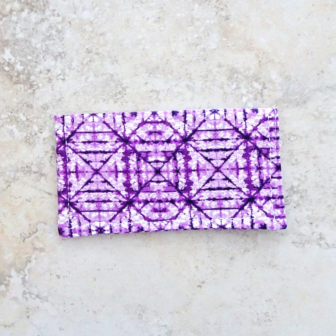 Purple Ikat Checkbook Cover: Boho Fabric Wallet Organizer - Etsy