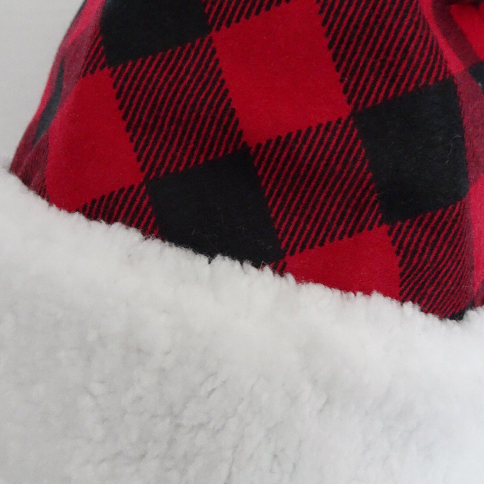 Red Buffalo Check Santa Hat: Farmhouse Christmas Flannel With Faux Fur ...