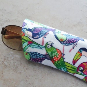 Parrot Eyeglass Case, Case for Sunglasses, Tropical Birds Eyeglass Case ...