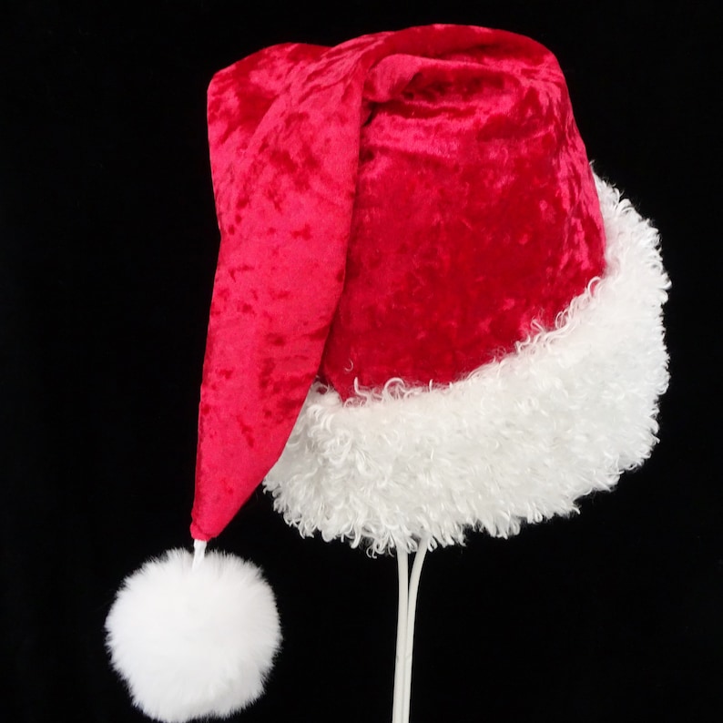 Red Velvet Santa Claus Hat Classic Saint Nicholas Hat Adult | Etsy