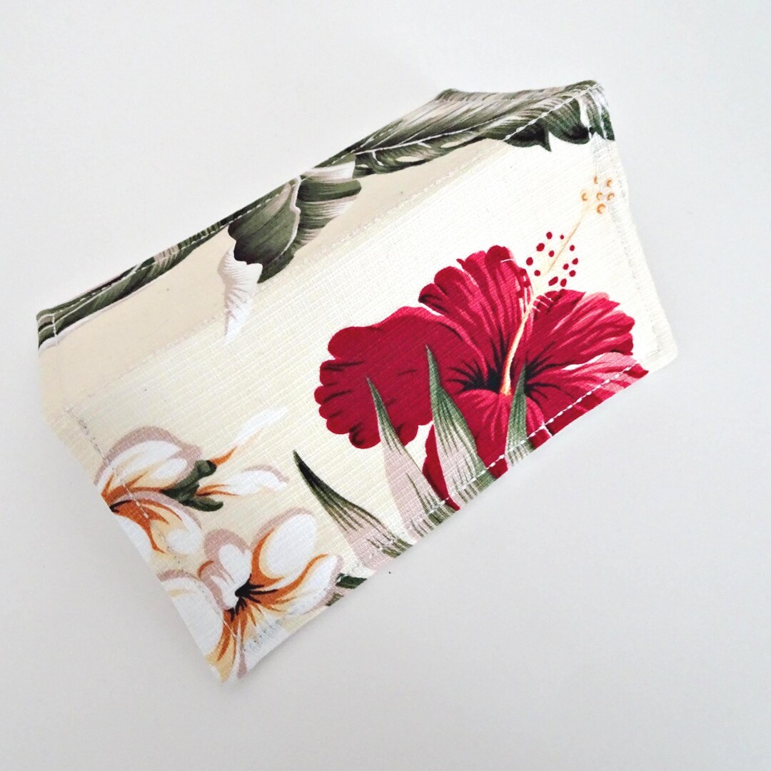 Barkcloth Checkbook Cover, Tropical Billfold Wallet - Etsy