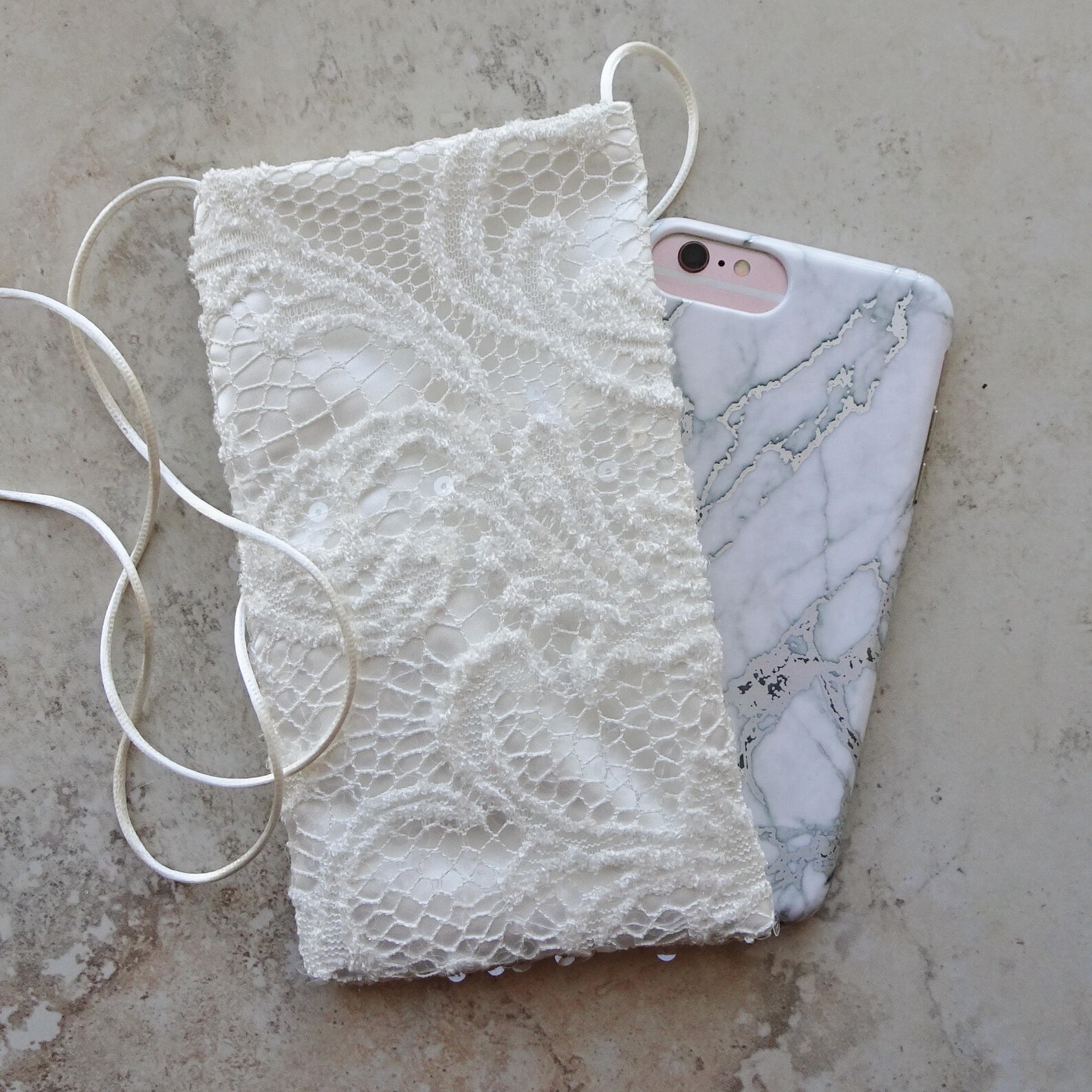 Ivory Lace Necklace Purse Cell Phone Pouch Eyeglass Case - Etsy