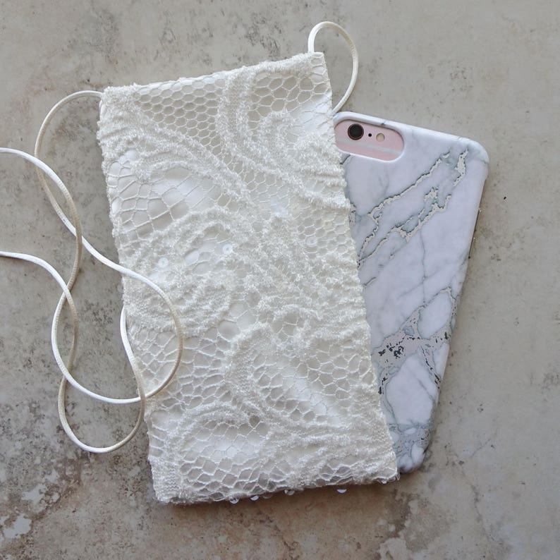 Ivory Lace Necklace Purse Cell Phone Pouch Eyeglass Case - Etsy