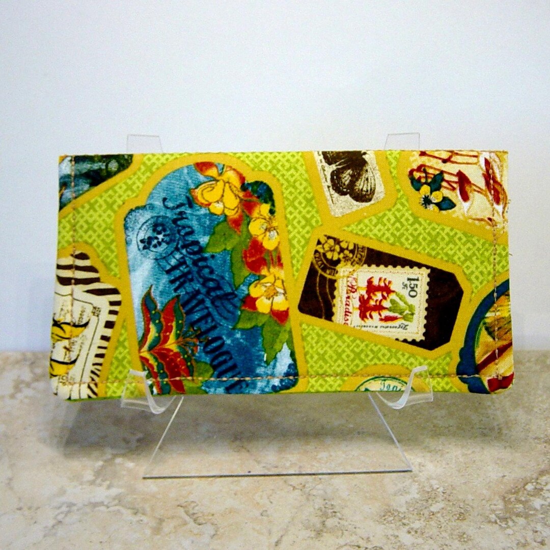 Tropical Fabric Checkbook Cover: Vintage Travel Design - Etsy