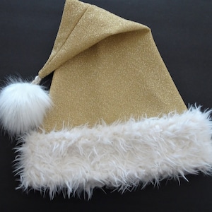 Gold Metallic Mesh Santa Hat, Novelty Santa Claus Hat, Christmas Party ...