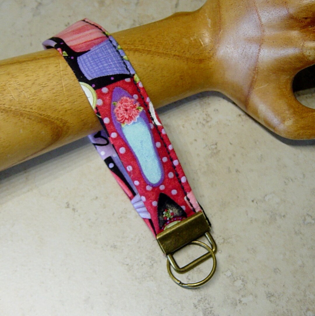 Key Fob, Fabricwrislet Key Fob, Key Holder, Key Organizer, Girl Fabric ...