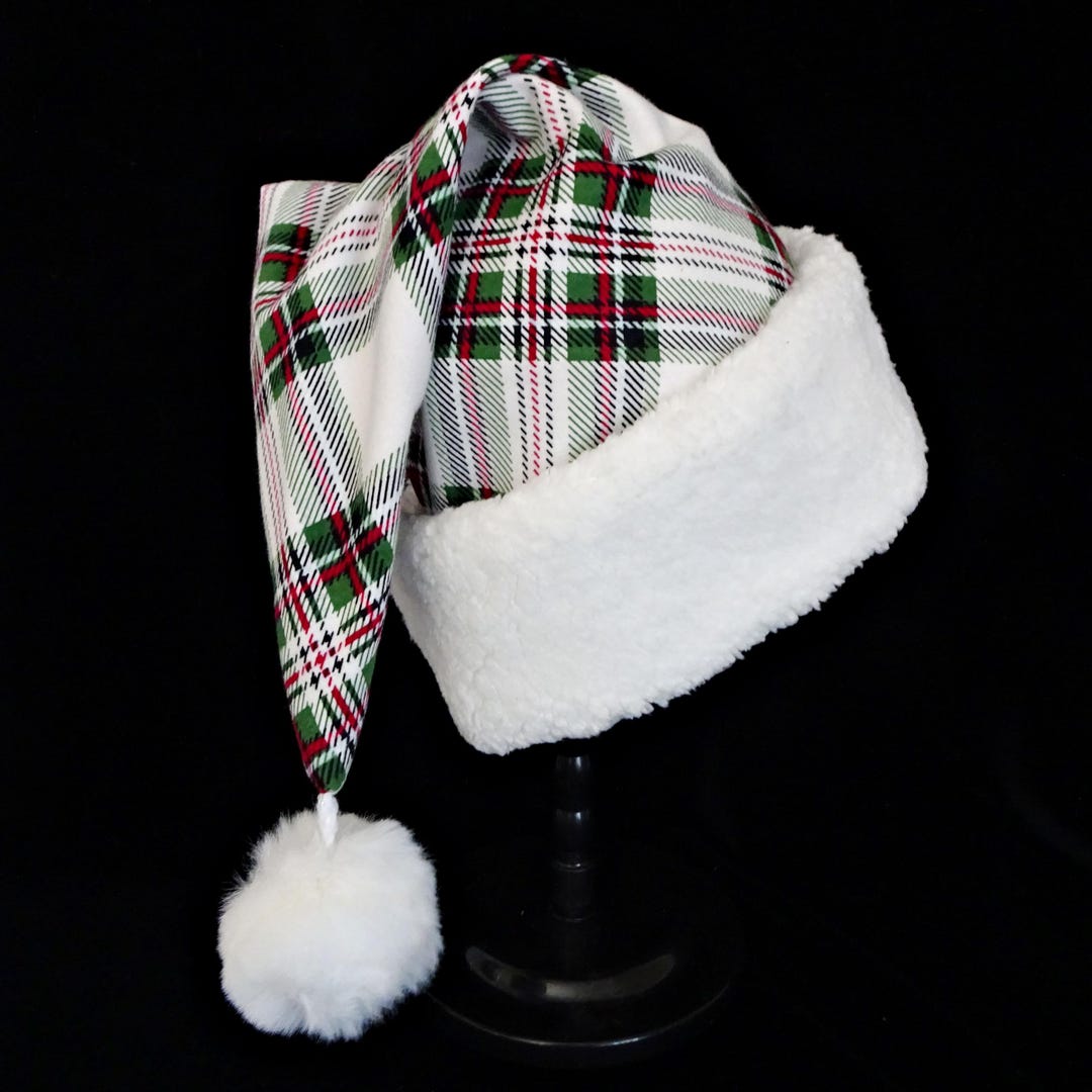 Christmas Tartan Plaid Santa Hat, NEW! Novelty Christmas Celebration ...