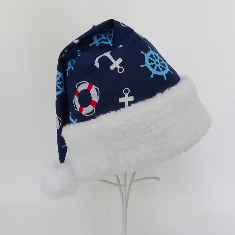 Nautical Santa Hat Sea Captain Santa Santa Christmas Hat | Etsy