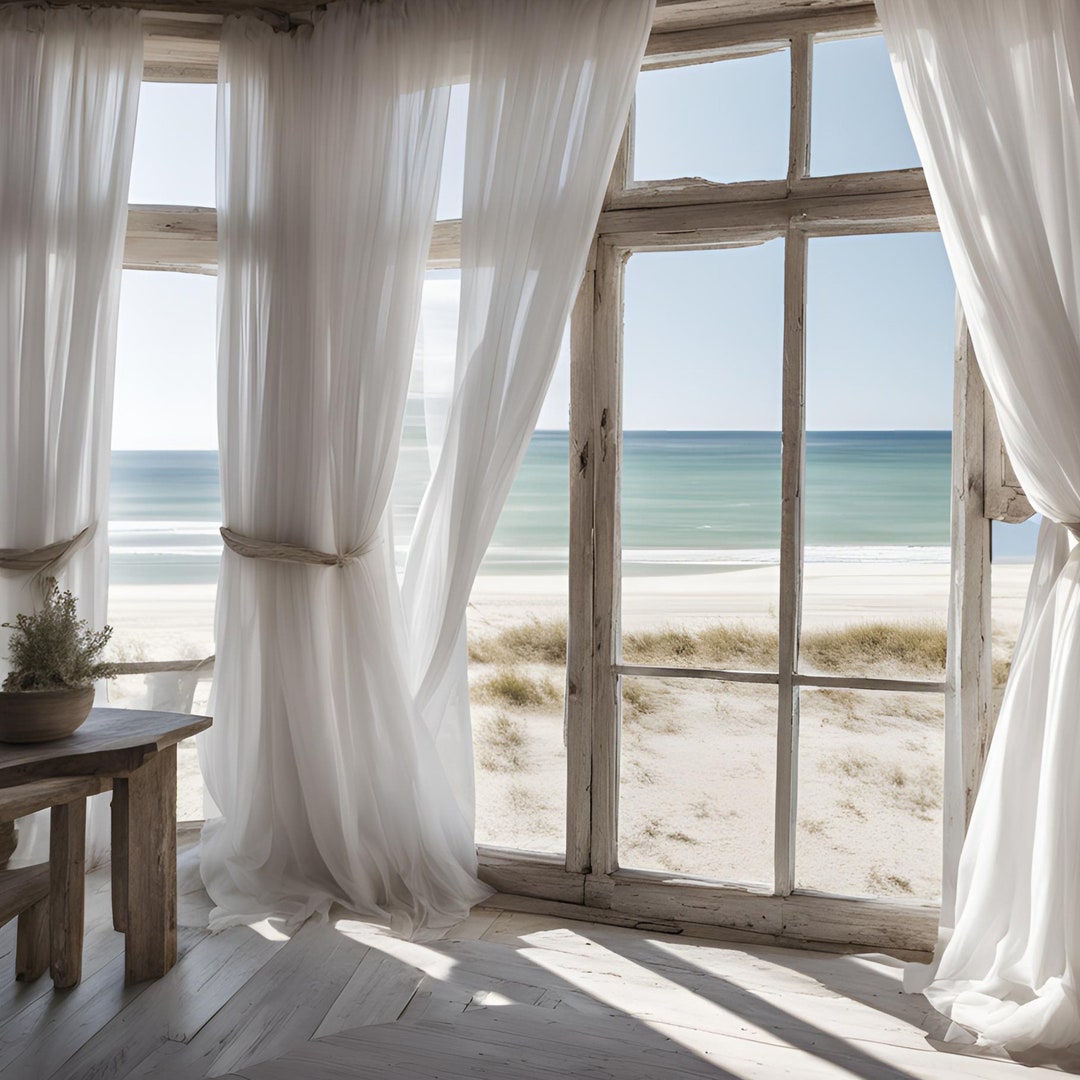 Rustic Windows on the Beach AI Generated Art Image Jpg Digital ...