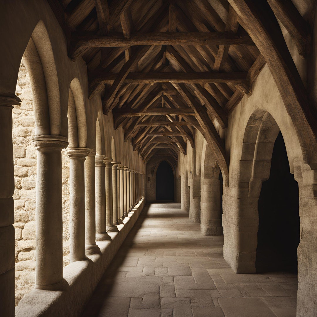 Medieval Hallway Passageway AI Generated Art Image Jpg Digital ...