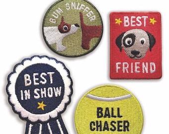 Dog Merit Badge Iron-on Patches for Dogs, Dog Bandana Badges ...