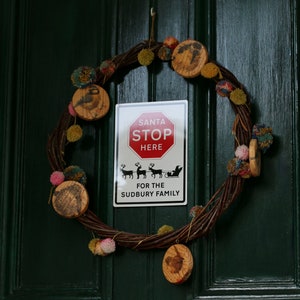 Santa Stop Here Personalised Christmas Road Sign - Etsy