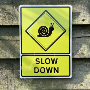Slow Down Metal Road Sign - Etsy