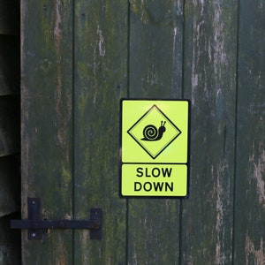 Slow Down Metal Road Sign - Etsy