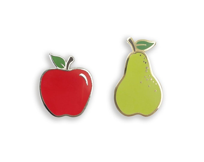Apples and Pears Enamel Pin Set - Etsy