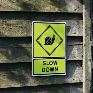 Slow Down Metal Road Sign - Etsy