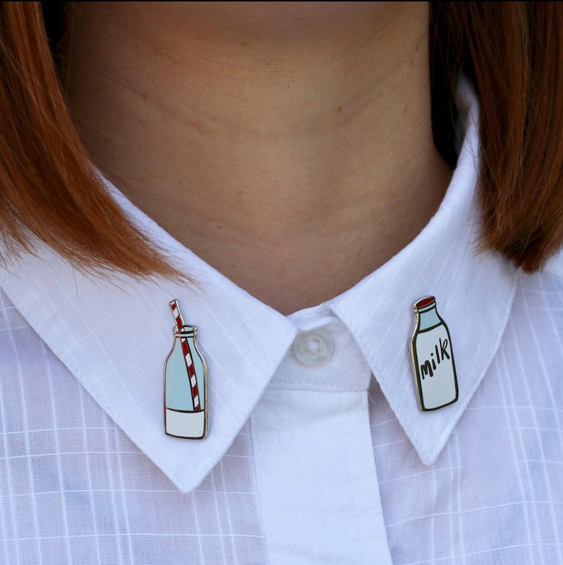 Milk Bottle Enamel Pin - Etsy