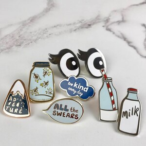 Milk Bottle Enamel Pin - Etsy