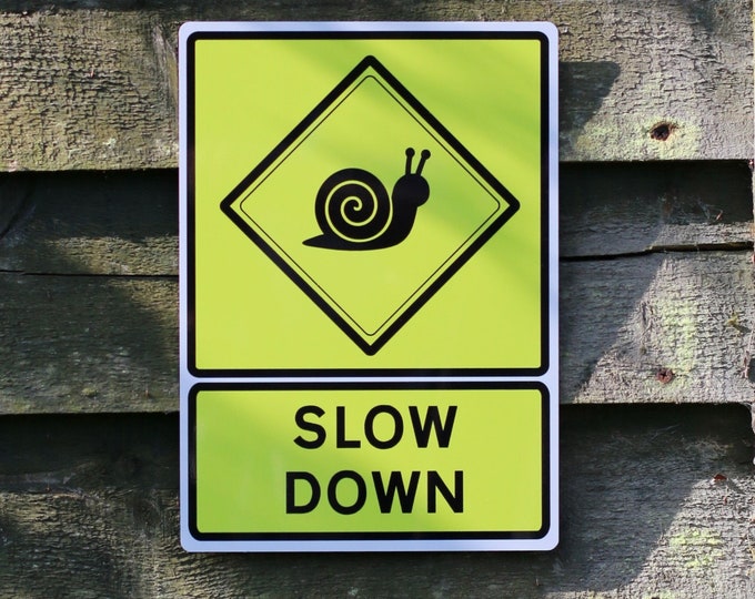 Slow Down Metal Road Sign - Etsy